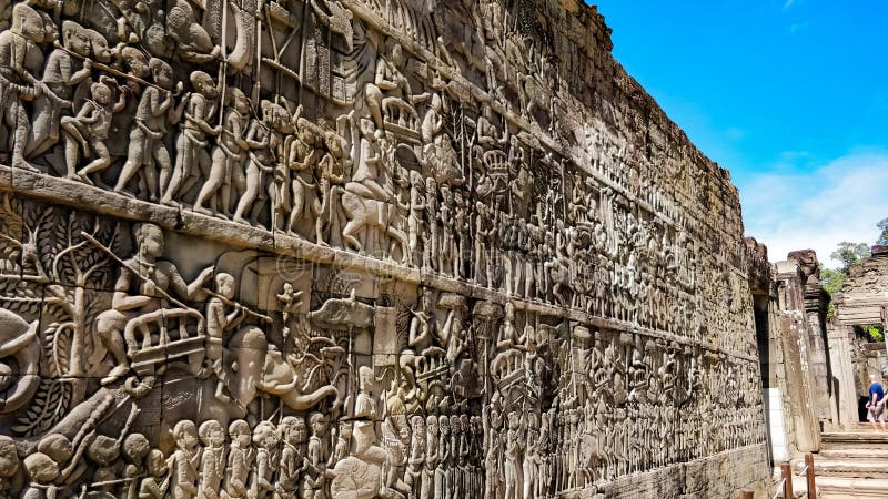 Intricate Wall Designs of Siem Reap Editorial Photography - Image of ...