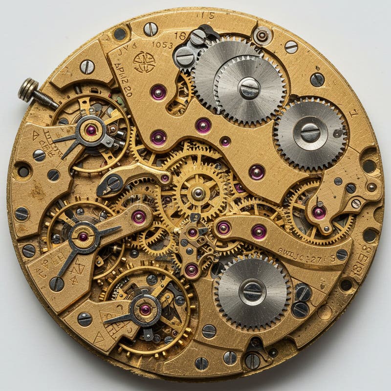 Intricate Watch Movement Featuring an Array of Gears and Wheels. Stock ...