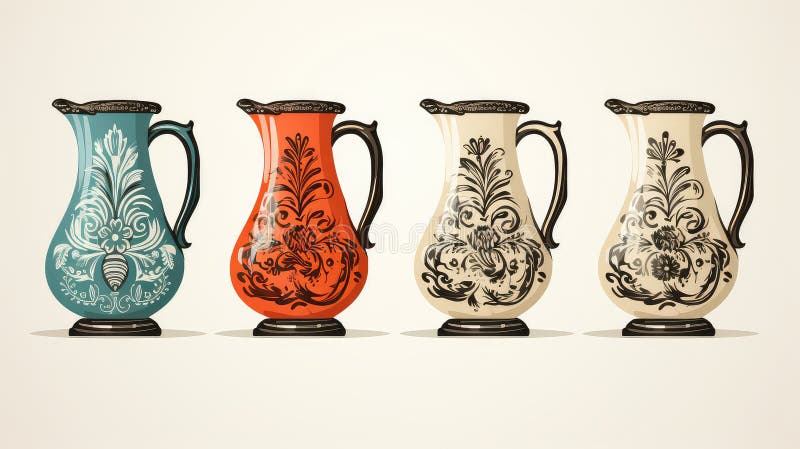 Intricate Water Pitcher Illustration Stock Illustration - Illustration ...