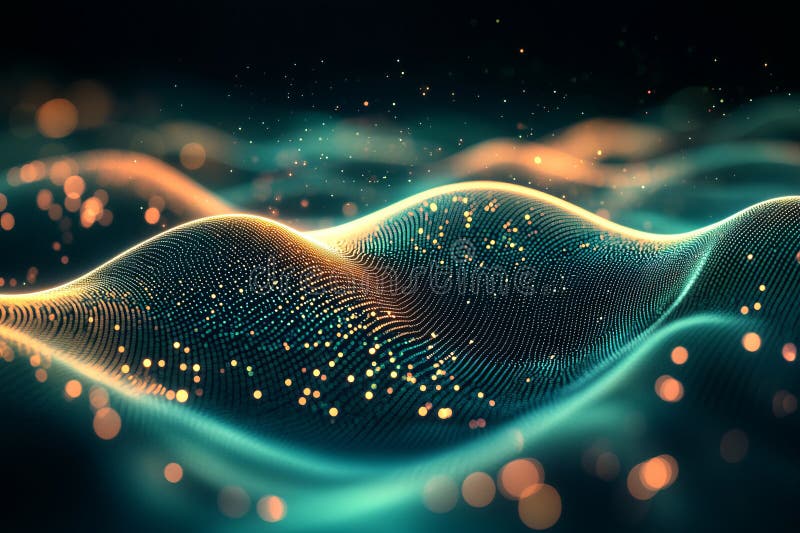 Intricate Wave Line Design Illustrating Data Technology and Innovation ...