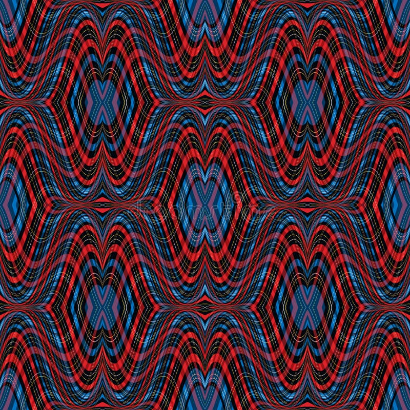 Intricate Wave Lines Seamless Pattern. Ornamental Fractals Vector ...