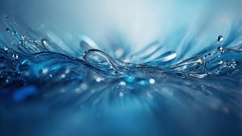 Intricate Wave Pattern of Transparent Water with Highlights and Bubbles ...