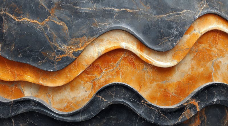 Intricate Wave-patterned Stone Design Showcasing Rich Colors and ...