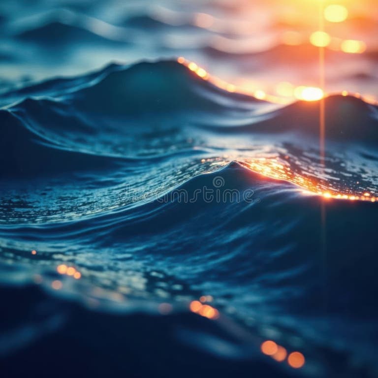 Intricate Wave Patterns, Fragmented Light on Water, Close Up, Motion ...