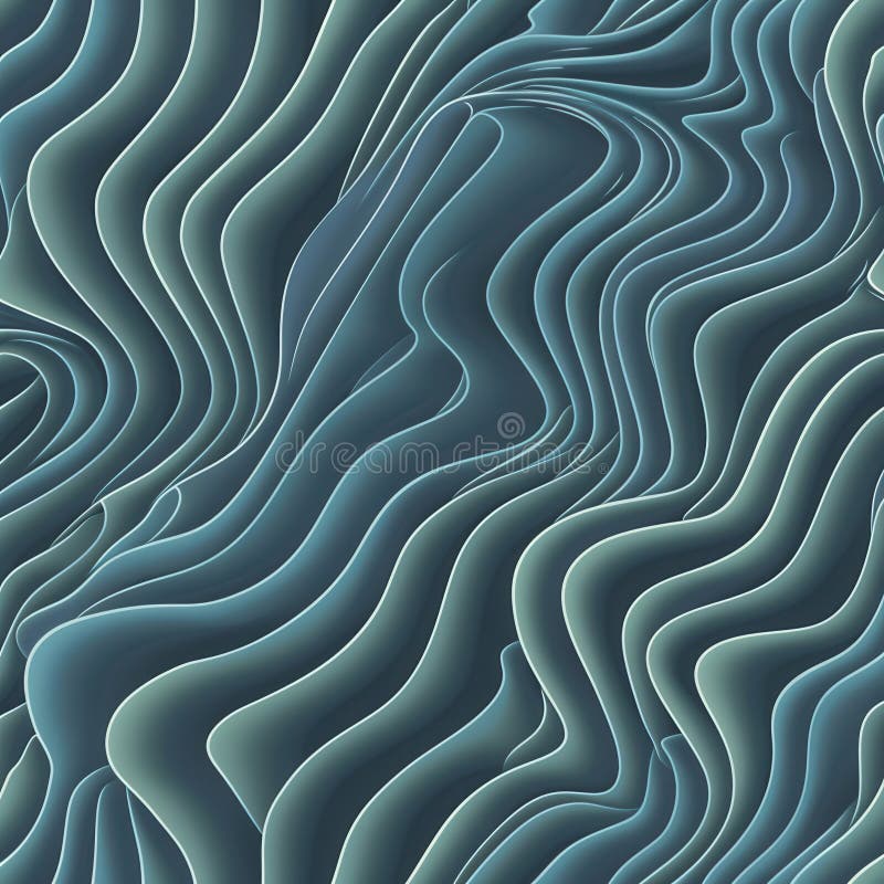 Intricate Wave Patterns in Soft Blue and Green Tones Create a Serene ...