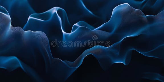 Intricate Waves of Translucent Blue Fabric-like Textures Flowing in a ...