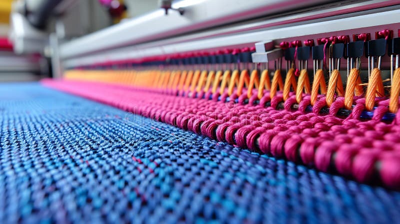 Intricate Weaving Process Captured in Vibrant Colors and Textures Stock ...