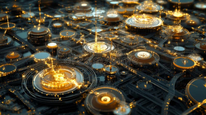 Intricate Web of Interconnected Circles Reflecting Modern Data Networks ...