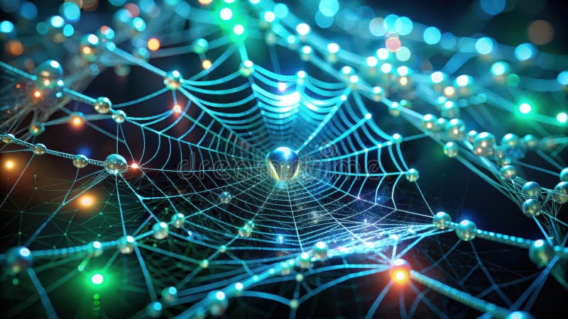 Intricate Web of Interconnected Glowing Spheres, a Symbolic ...