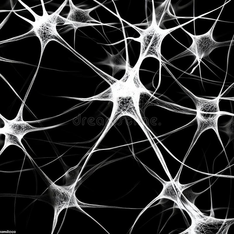 Intricate Web of Neurons in Black and White Contrast Stock Image ...