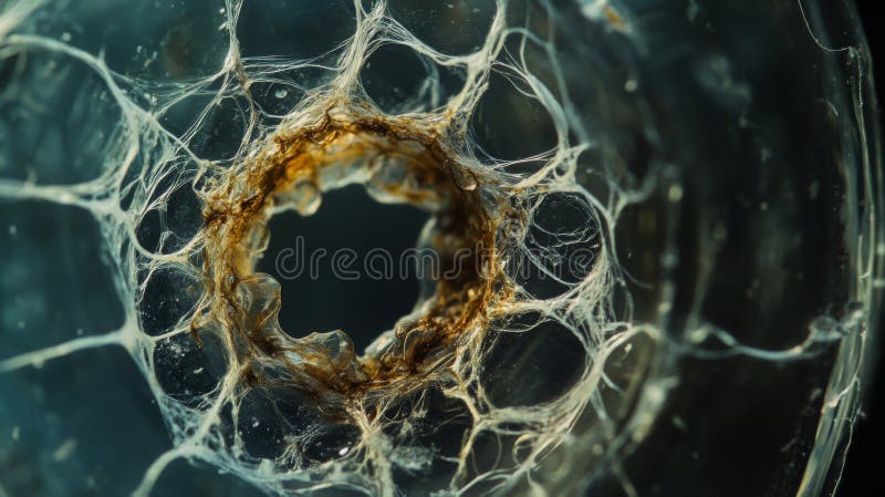 Intricate Web Pattern with Central Hole Abstract Macro Photography ...