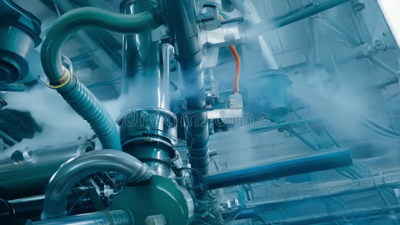 An Intricate Web of Pipes and Wires Connecting the Different Elements ...