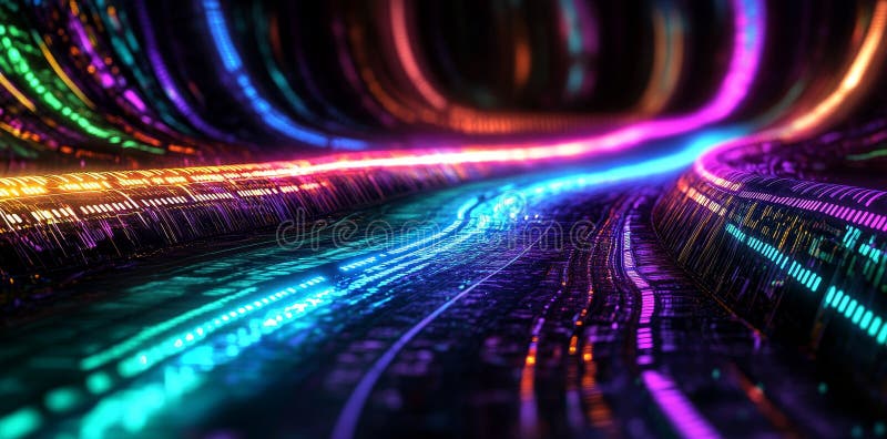 A Intricate Web of Radiant Digital Pathways Creates a Futuristic ...