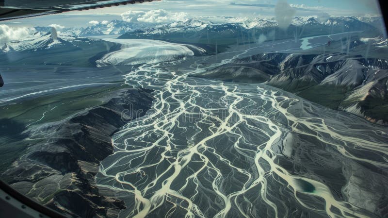 An Intricate Web of Smaller Streams Converging To Form a Mighty Glacial ...