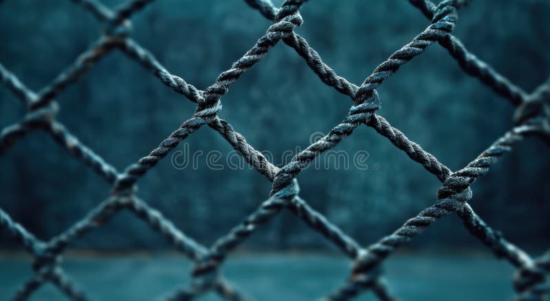 Intricate Web of Twisted Ropes Against a Moody Backdrop Stock ...