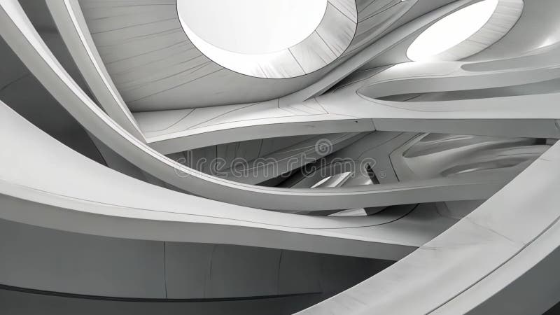 Intricate White Architectural Design Showcasing a Modern Space Filled ...