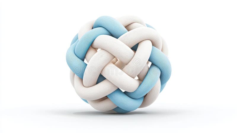Intricate White and Blue Knot Artfully Crafted on a Plain White ...