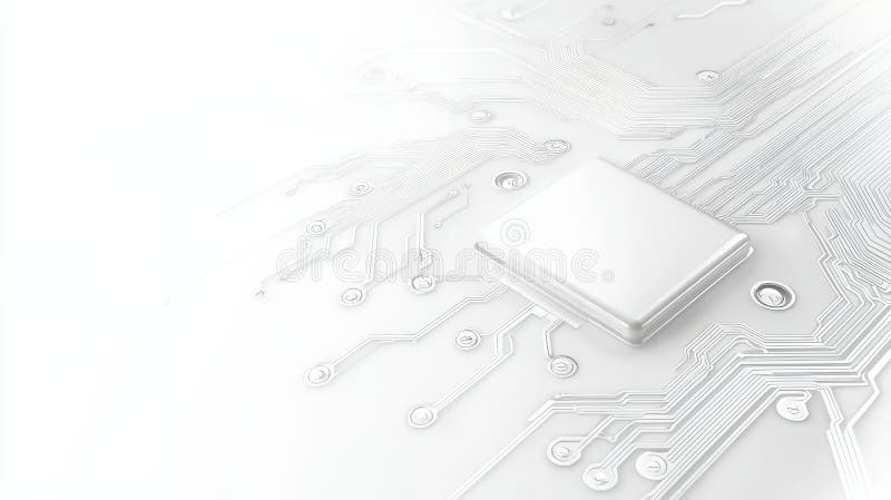 Intricate White Circuit Board, Closeup View of Electronic Pathways and ...