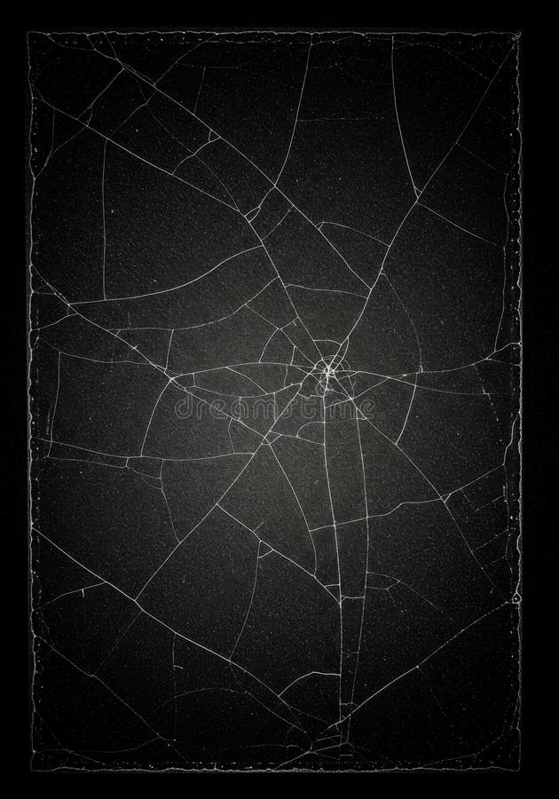 Intricate White Cracks on Black, Forming a Shattered Pattern Stock ...
