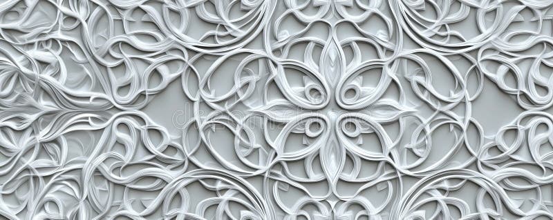 Intricate White Floral Pattern Design with Elegant Swirls and Curves ...
