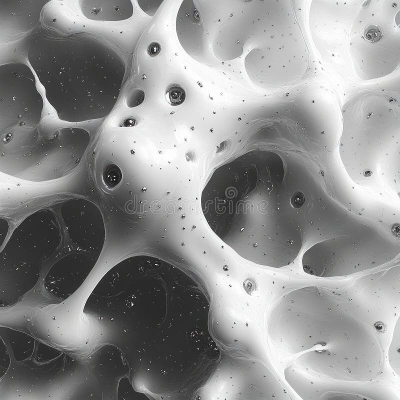 Intricate White Foam Texture with Organic Structures and Black Accents ...