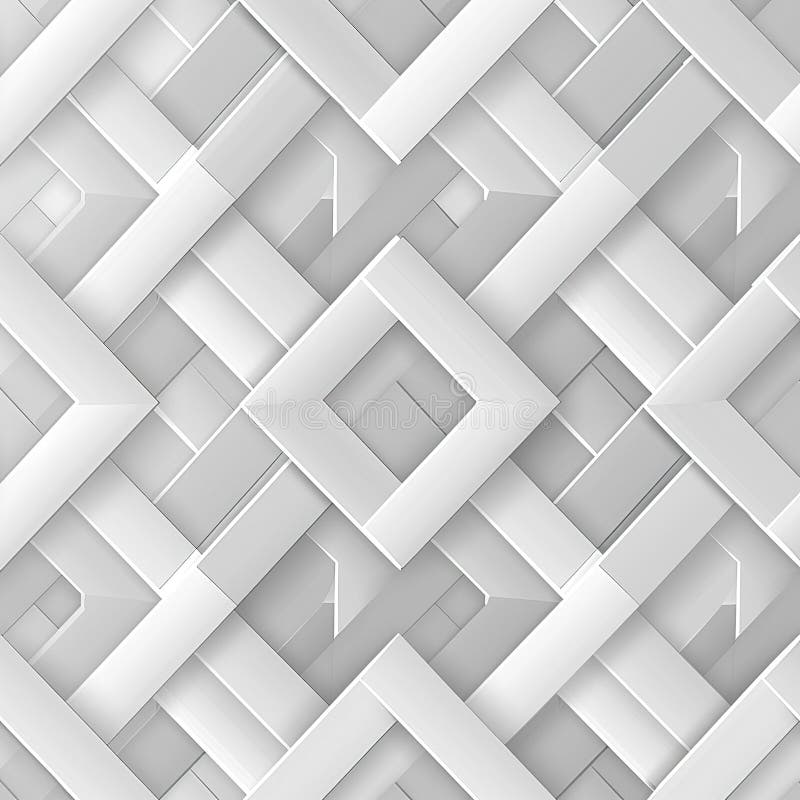 Intricate White Geometric 3D Pattern Stock Illustration - Illustration ...
