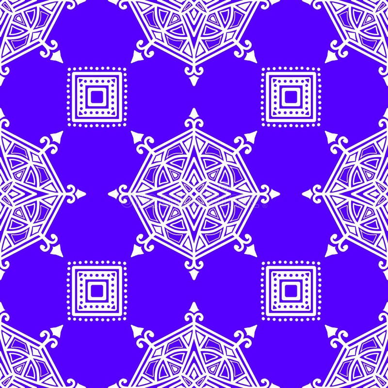 Repeated Intricate Cross and Geometric Pattern on Dark Purple ...