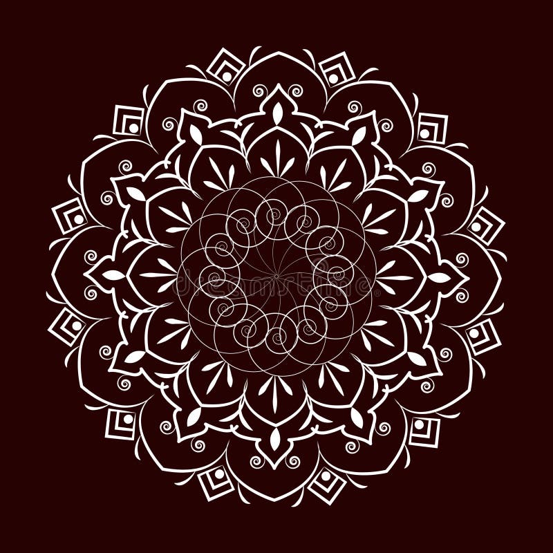 Elegant White Mandala Design on Deep Maroon Background, Intricate ...