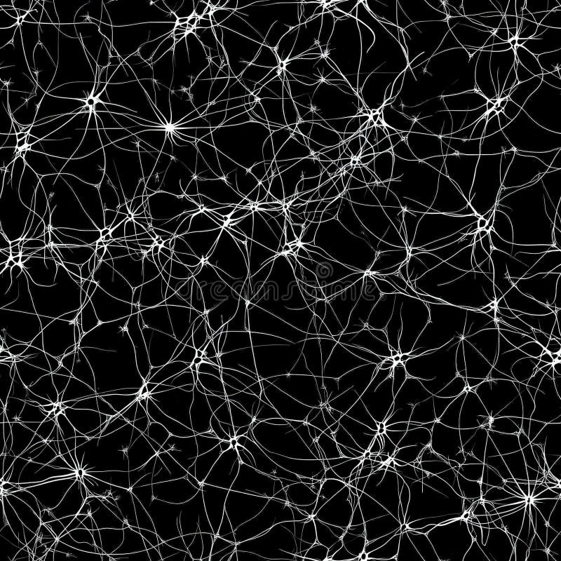 Intricate White Neuron-like Network on Black Background Stock Image ...
