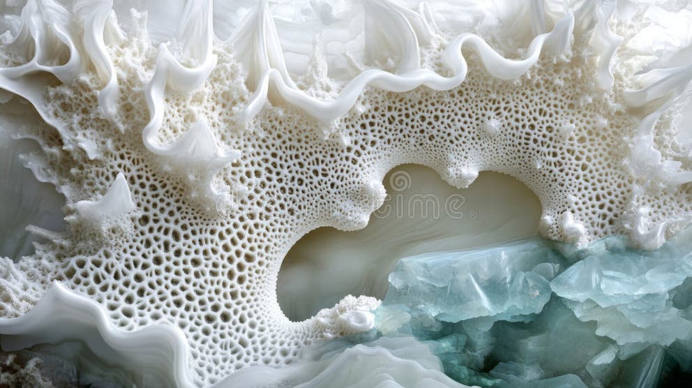 Intricate White Organic Texture with Porous Network Structure Stock ...