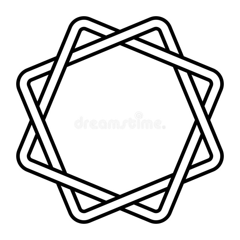 Intricate White Star Knot Geometric Pattern in Simple Outline Stock ...