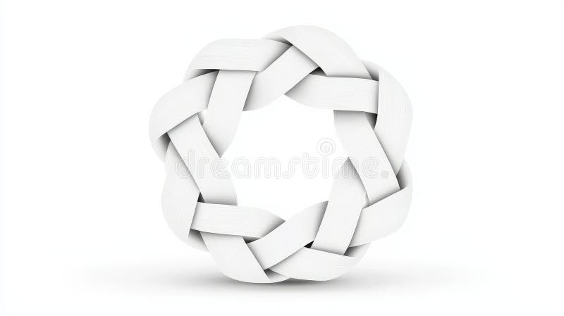 Intricate White Woven Circle Design with Smooth Edges on a Clean ...