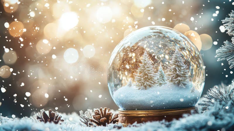 Intricate Winter Scene Snow Globe Stock Illustration - Illustration of ...