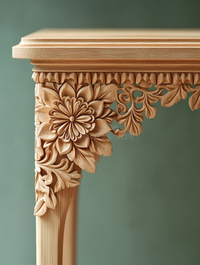 Intricate Wood Carving on a Table Leg Stock Photo - Image of intricate ...