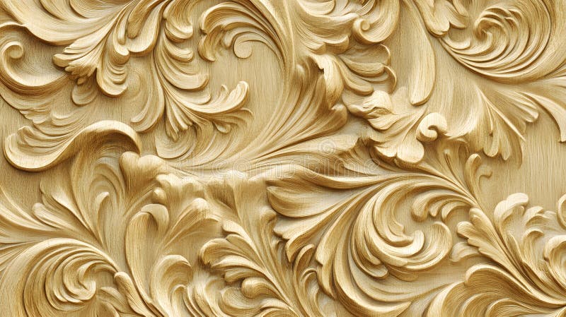 Intricate Wooden Carving: Swirling Floral Pattern Texture Stock ...