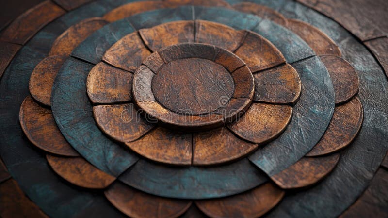 Intricate Wooden Spiral Pattern Stock Illustration - Illustration of ...