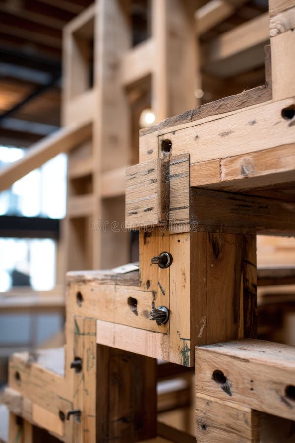 Intricate Woodwork Construction and Industrial Design Elements in ...