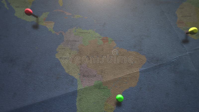 Map of the World with Points of Interest and Trajectory Lines Stock ...