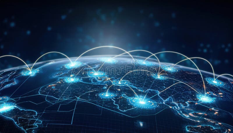 Intricate World Map with Numerous Interconnected Lines Representing ...