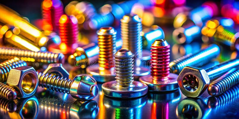 Intricate World of Miniature Metal Screws and Tools a TiltShift Closeup ...