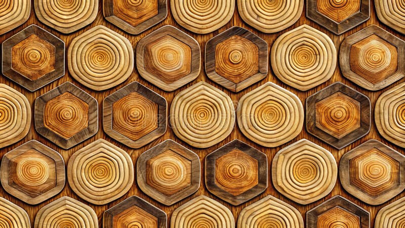 Intricate Woven Log Slice Design: Hexagonal Patterns Evolve into a ...