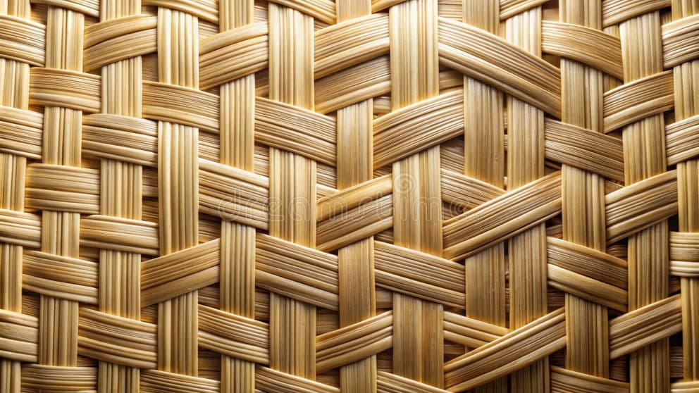 Intricate Woven Pattern of Light Brown Reed or Straw. Generative AI ...