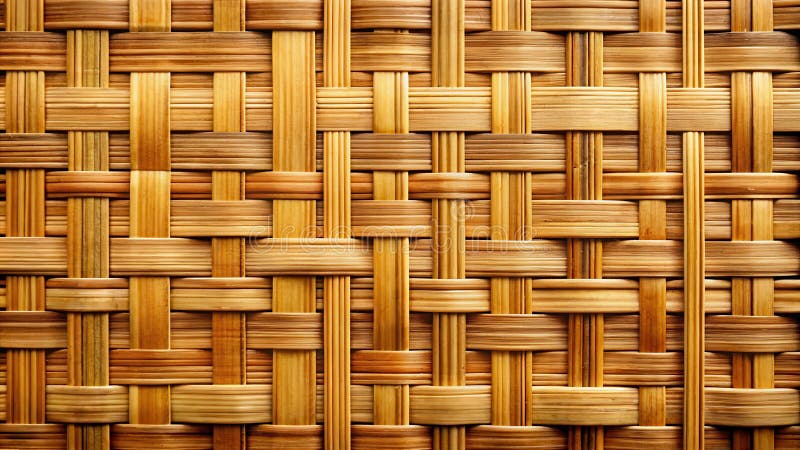 Intricate Woven Pattern of Light Brown Reed or Wood. Generative AI ...