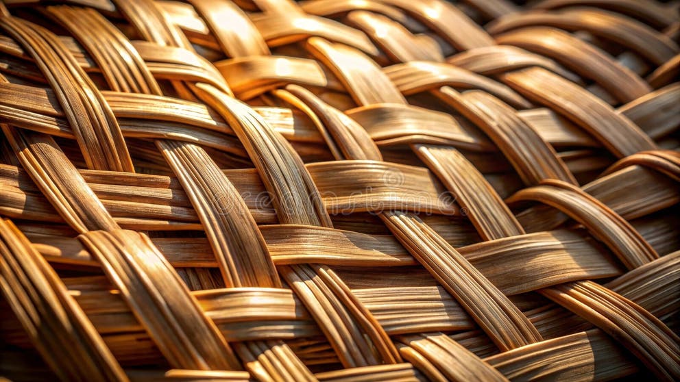 Intricate Woven Pattern of Natural Light Brown Reed. Generative AI ...