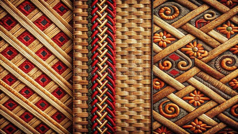 Intricate Woven Patterns a Tapestry of Textures and Colors in Brown ...
