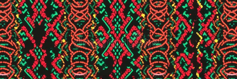 Intricate Woven Textile Pattern with Vibrant Red, Green, and Yellow ...