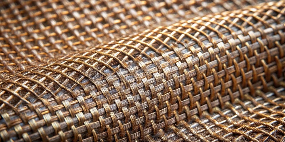 Intricate Woven Texture a Detailed Close-up of Intertwined Brown ...