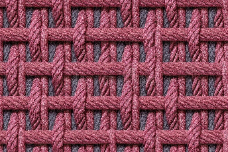 Intricate Woven Texture Featuring Deep Pink and Gray Ropes in a ...