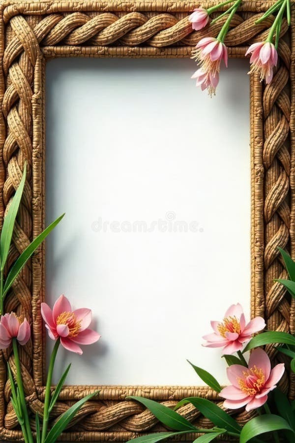 Intricate Woven Willow Square Frame, Natural Texture, Weaving, Spring ...