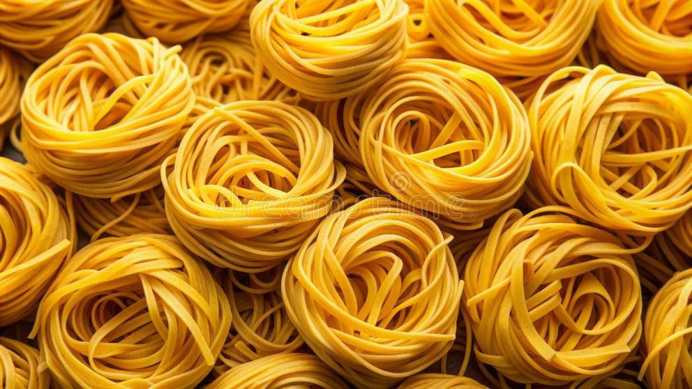 Intricate Woven Yellow Noodle Strands Create a Visually Appealing ...